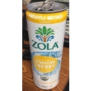 Zola Energy Drink, Pineapple Coconut Flavor: Calories, Nutrition ...