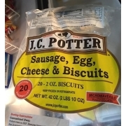 J.C. Potter Sandwiches, Sausage, Egg Cheese And Biscuits: Calories ...
