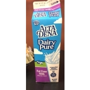 Alta Dena Milk, Fat Free: Calories, Nutrition Analysis & More | Fooducate