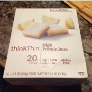 Think Thin High Protein Bars, Lemon Delight: Calories, Nutrition ...