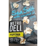 Metro Deli Popcorn, Sea Salt With Coconut Oil: Calories, Nutrition ...