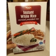 Winco Foods Instant White Rice, Enriched Precooked Rice: Calories ...