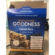 Wholesome Goodness Cereal Bars, Blueberry Raisin: Calories, Nutrition ...