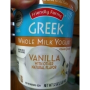 Friendly Farms Whole Milk Yogurt, Vanilla: Calories, Nutrition Analysis ...
