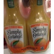 Simply Orange Orange Juice, Pulp Free: Calories, Nutrition Analysis ...