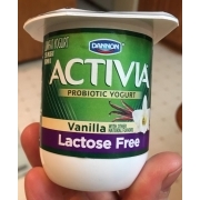 Dannon Activa Probiotic Yogurt, Vanilla Flavor: Calories, Nutrition ...