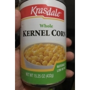 Krasdale Whole Kernel Corn: Calories, Nutrition Analysis & More | Fooducate