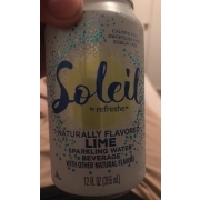 Soleil Sparkling Water Beverage, Lime: Calories, Nutrition Analysis ...