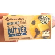 Member's Mark Butter, Sweet Cream, Unsalted: Calories, Nutrition ...