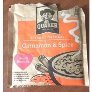 Quaker Instant Oatmeal, Cinnamon & Spice: Calories, Nutrition Analysis ...