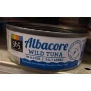 365 Everyday Value Albacore, Wild Tuna In Water: Calories, Nutrition ...