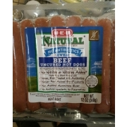 H-E-B Beef, Uncured Hot Dogs: Calories, Nutrition Analysis & More ...