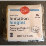 Daily Basics Pasteurized prepared cheese product: Calories, Nutrition ...