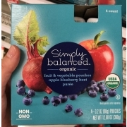 Simply Balanced Fruit And Vegetable Pouches, Apple, Blueberry, Beet ...