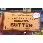 Central Market Unsalted Butter, European Style: Calories, Nutrition ...