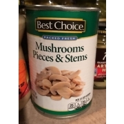 Best Choice Mushrooms Pieces And Stem: Calories, Nutrition Analysis ...