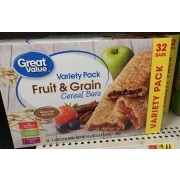 Great Value Fruit And Grain Cereal Bars, Variety Pack: Calories ...