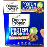 Orgain Organic Protein Plant Based Bar, Chocolate Chip Cookie Dough ...