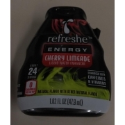 Refreshe Energy, Cherry Limeade, Liquid Water Enhancer: Calories ...