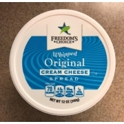 Freedom's Choice Spread, Cream Cheese, Original, Whipped: Calories ...