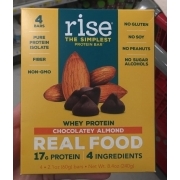 Rise Protein Bar, Real Food, Whey Protein, Chocolatey Almond: Calories ...