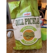Meijer Potato Chips, Dill Pickle Flavored: Calories, Nutrition Analysis ...