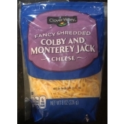 Clover Valley Colby and Monterey Jack Cheese, Fancy Shredded: Calories ...