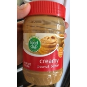 Food Club Creamy Peanut Butter: Calories, Nutrition Analysis & More ...