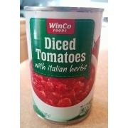 Winco Foods Tomatoes, Diced With Italian Herbs, Canned: Calories ...