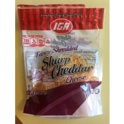 IGA Fancy Shredded, Sharp Cheddar Cheese: Calories, Nutrition Analysis ...