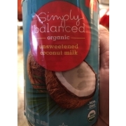 Simply Balanced Coconut Milk, Unsweetened: Calories, Nutrition Analysis ...