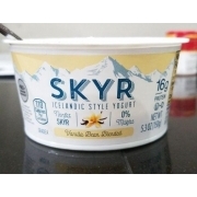 Skyr Yogurt, Nonfat, Icelandic Style, Vanilla Bean Blended: Calories ...