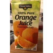 Clover Valley 100% Pure Orange Juice: Calories, Nutrition Analysis ...