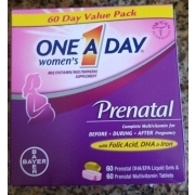 One A Day Prenatal Multivitamin Tablets, Women's: Calories, Nutrition ...
