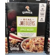 Quaker Real Medleys, Multigrain Oatmeal, Apple Walnut: Calories ...