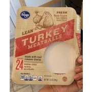 Kroger Lean Turkey Meatballs Made With Real Romano Cheese: Calories ...