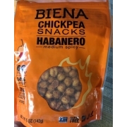 Biena Chickpea Snacks, Habanero, Medium Spicy: Calories, Nutrition ...
