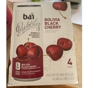 Bai Bubbles Bolivia Black Cherry, Flavored Drink: Calories, Nutrition ...