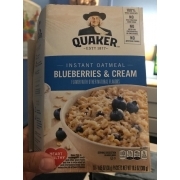 Quaker Instant Oatmeal, Blueberries & Cream: Calories, Nutrition ...