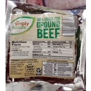 Simply Nature Ground Beef, 100% Grass Fed: Calories, Nutrition Analysis ...