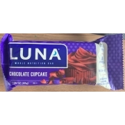 Luna Chocolate Cupcake, Whole Nutrition Bar For Women: Calories ...