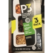 P3 Portable Protein Pack, Peanuts Beef Jerky Sunflower Kernels ...
