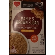 Essential Everyday Oatmeal, Maple & Brown Sugar, High Fiber: Calories ...