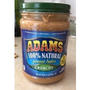 Adams Peanut Butter, 100% Natural, Crunchy: Calories, Nutrition ...