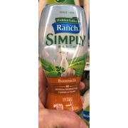 Hidden Valley Simply Ranch, Buttermilk: Calories, Nutrition Analysis ...