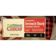 Cabot Vermont Cheese, Naturally Aged Cheddar, Seriously Sharp: Calories ...