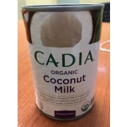 Cadia Coconut Milk, Organic, Canned: Calories, Nutrition Analysis ...