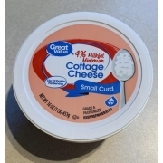 Great Value Cottage Cheese, Small Curd, 4% Milkfat Minimum: Calories ...