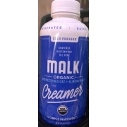Malk Creamer, Unsweetened Oat and Almond Malk, Organic: Calories ...