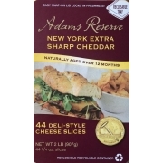 Adams Reserve Cheese Slices, New York Extra Sharp Cheddar: Calories ...